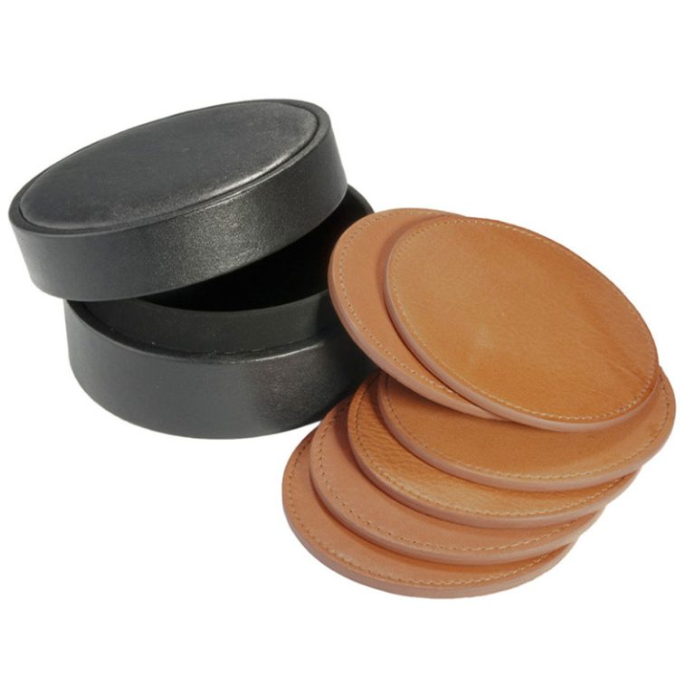Custom Leather Drink Coasters - Promo Motive | Branded Merchandise Supplier