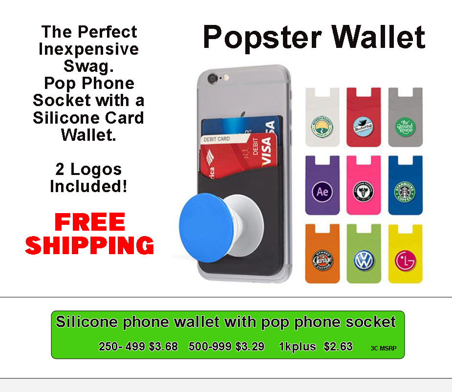 Popster Stick On Phone Wallet Card Holder - Promo Motive | Branded ...